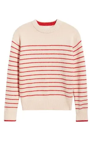 Caslon Stripe Relaxed Fit Sweater - Pink Fresco- Red Stripe
