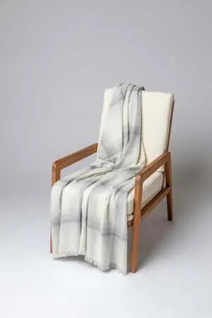 Johnstons Of Elgin Blurred Cashmere Silk Bouclé Throw - White