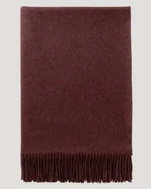 Johnstons Of Elgin Plain Cashmere Throw In Damson - Purple