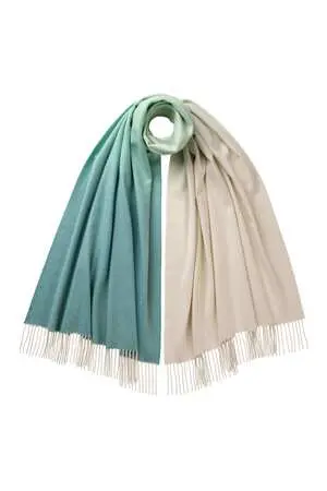 Johnstons Of Elgin Ombré Cashmere Stole - Green