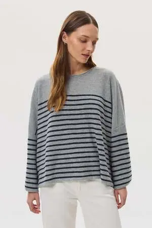 Johnstons Of Elgin Featherlight Cashmere Striped Jumper