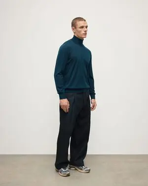 Johnstons Of Elgin Superfine Cashmere Roll Neck Jumper - Green