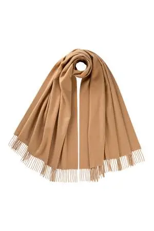 Johnstons Of Elgin Camel Cashmere Stole - Brown
