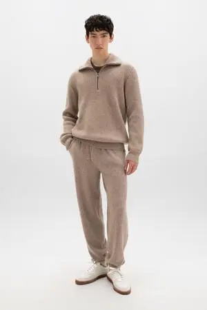 Johnstons Of Elgin Ribbed Cashmere Zip Neck Jumper