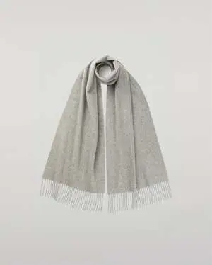 Johnstons Of Elgin Wide Light Cashmere Scarf - Grey