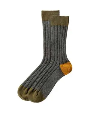 Johnstons Of Elgin Colour Block Cashmere Socks - Grey