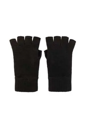 Johnstons Of Elgin Fingerless Cashmere Gloves - Black