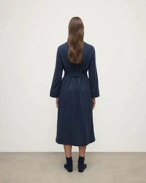 Johnstons Of Elgin Donegal Cashmere Dressing Gown - Navy