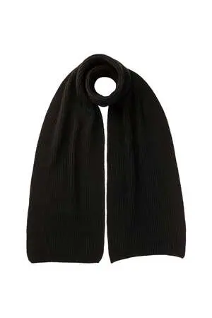 Johnstons Of Elgin Cashmere Ribbed Scarf - Black