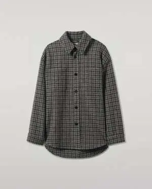 Johnstons Of Elgin Cashere Wool Blend Overshirt - Grey