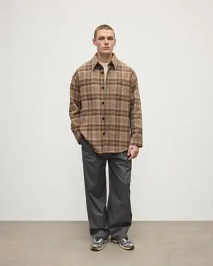 Johnstons Of Elgin Cashere Wool Blend Overshirt - Brown