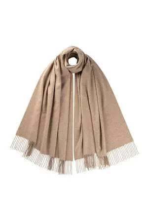 Johnstons Of Elgin Oatmeal Cashmere Stole - Natural