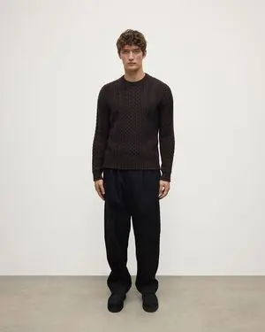 Johnstons Of Elgin Aran Cable Cashmere Jumper - Red