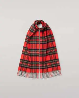 Johnstons Of Elgin Royal Stewart Tartan Cashmere Scarf - Red