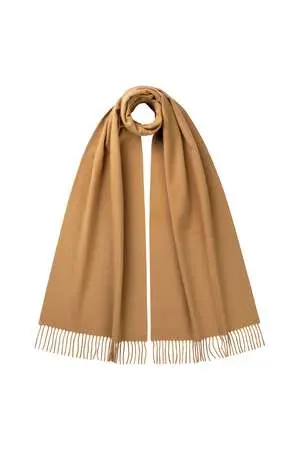 Johnstons Of Elgin Merino Wool Camel Scarf - Brown