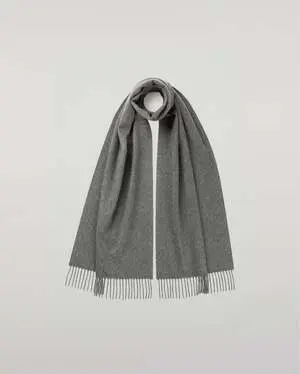 Johnstons Of Elgin Merino Wool Mid Scarf - Grey