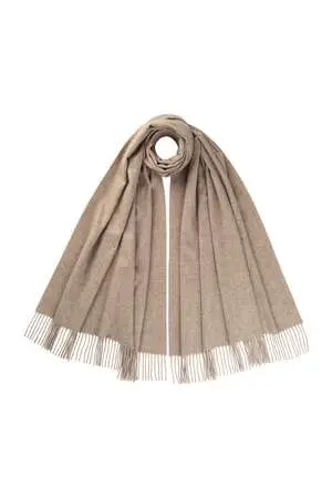 Johnstons Of Elgin Light Brown Cashmere Stole - Natural
