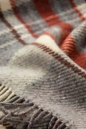Johnstons Of Elgin Donegal Check Bed Throw In Russet