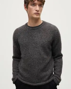 Johnstons Of Elgin Brushed Cashmere Silk Jumper - Grey