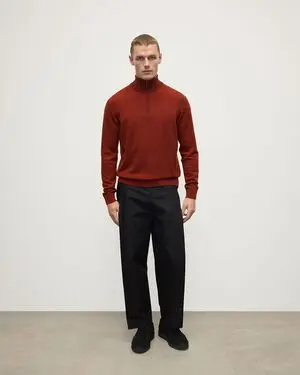 Johnstons Of Elgin Cashmere Zip Neck Jumper - Red