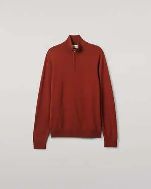 Johnstons Of Elgin Cashmere Zip Neck Jumper - Red