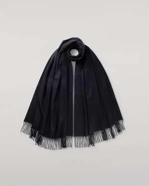 Johnstons Of Elgin Dark Navy Cashmere Stole Navy