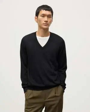 Johnstons Of Elgin V-neck Cashmere Jumper - Black