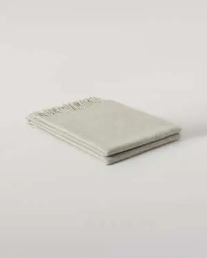 Johnstons Of Elgin Reversible Light & White Cashmere Throw - Grey