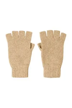 Johnstons Of Elgin Fingerless Cashmere Gloves - Natural