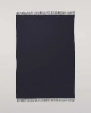 Johnstons Of Elgin Reversible & Light Grey Cashmere Throw - Navy