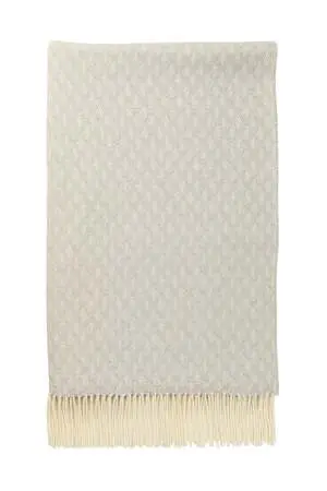 Johnstons Of Elgin Trellis Weave Merino Bed Throw In Silver