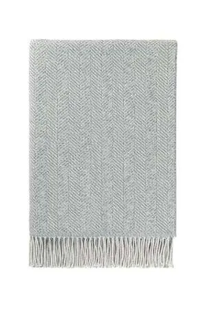 Johnstons Of Elgin Texture Herringbone Merino Throw - Grey