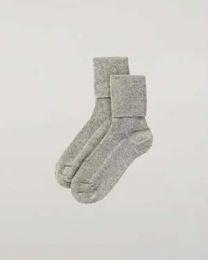 Johnstons Of Elgin Light Cashmere Ankle Socks - Grey