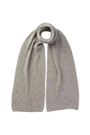 Johnstons Of Elgin Light Cashmere Ribbed Scarf