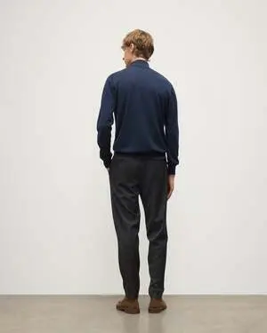 Johnstons Of Elgin Fin Cashmere Roll Neck Jumper - Navy