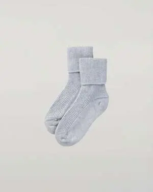 Johnstons Of Elgin Cashmere Lounge Socks - Blue