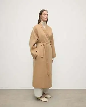 Johnstons Of Elgin Cashmere Wrap Coat - Brown