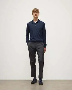 Johnstons Of Elgin Fin Superfine Cashmere Polo Shirt - Navy