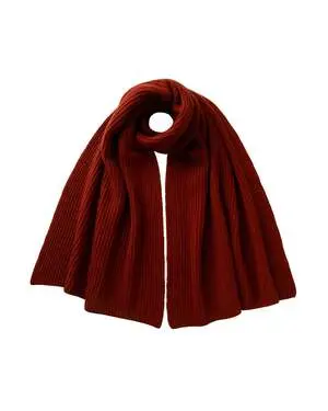 JOHNSTONS OF ELGIN Cardigan Stitch Dark Red Cashmere Scarf