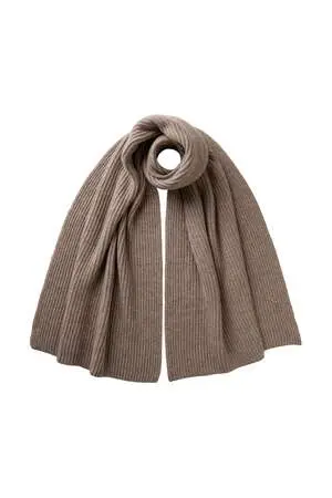 Johnstons Of Elgin Cardigan Stitch Cashmere Scarf - Brown