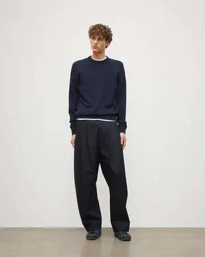 Johnstons Of Elgin Cashmere Crew Neck Jumper - Navy
