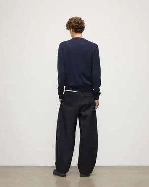 Johnstons Of Elgin Cashmere Crew Neck Jumper - Navy