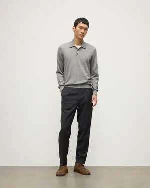 Johnstons Of Elgin Fin Superfine Cashmere Polo Shirt - Grey