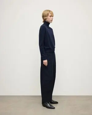Johnstons Of Elgin Cashmere Roll Neck Jumper - Navy
