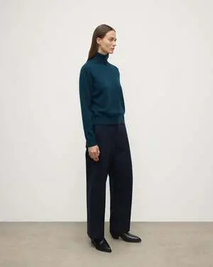 Johnstons Of Elgin Classic Cashmere Roll Neck Jumper - Green