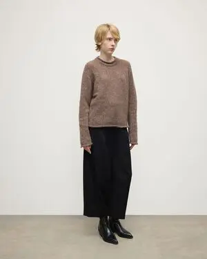 Johnstons Of Elgin Brushed Cashmere-silk Jumper - Brown