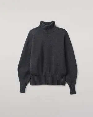 Johnstons Of Elgin High Neck Cashmere Jumper - Grey
