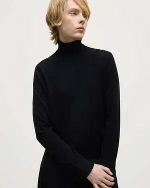 Johnstons Of Elgin Classic Cashmere Roll Neck Jumper - Black