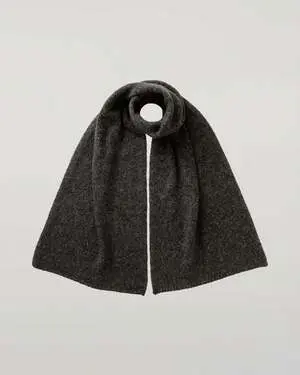 Johnstons Of Elgin Cashmere Bouclé Charcoal Scarf - Grey