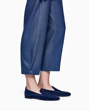 Giorgio Armani Straight-leg Silk And Wool Trousers - Blue